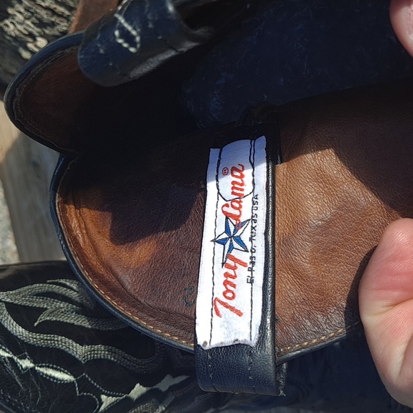 Tony Lama | Shoes | Vintage Tony Lama Black Smooth Quill Ostrich Round ...